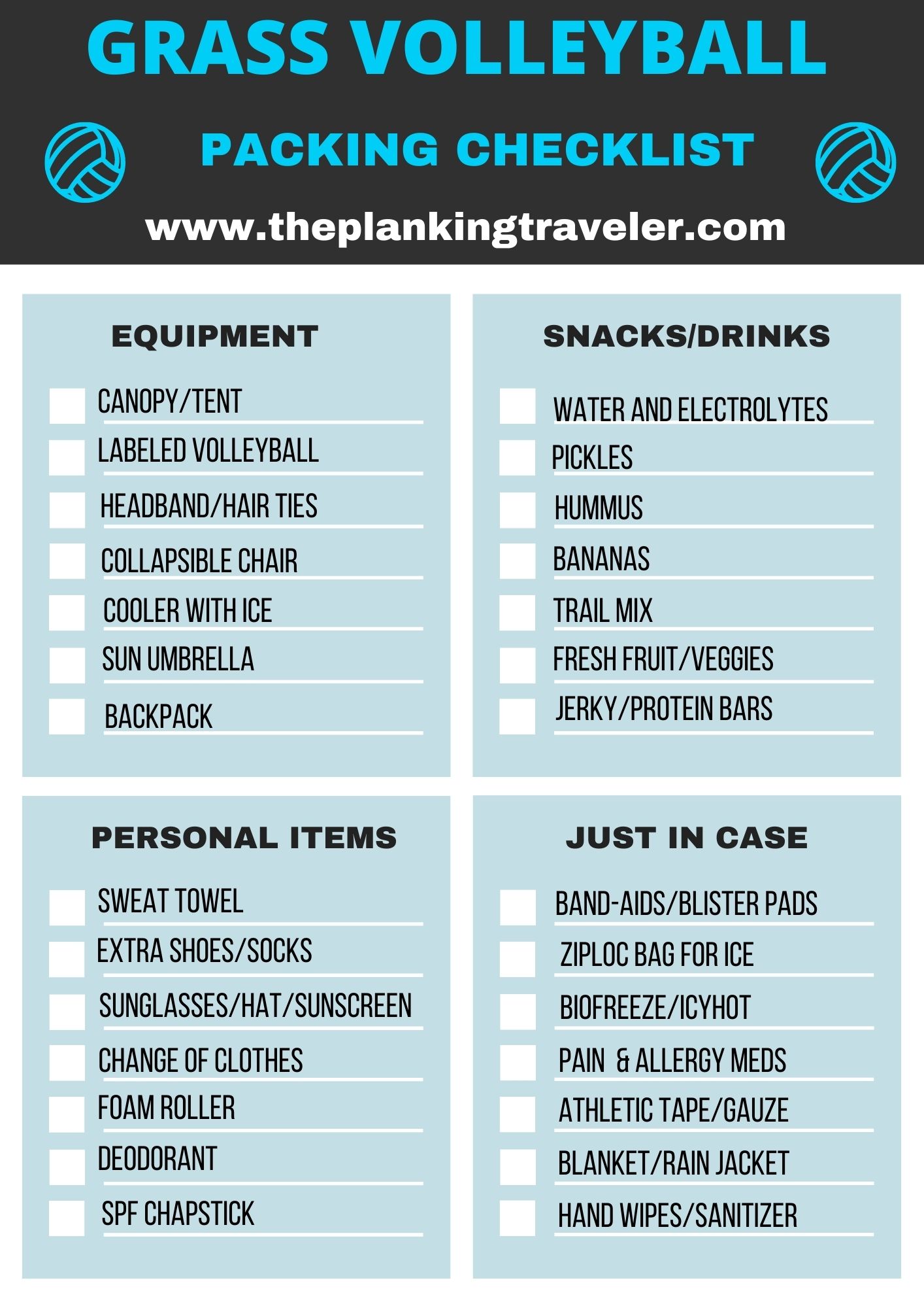 What to Pack For Grass Volleyball Tournaments – The Planking Traveler